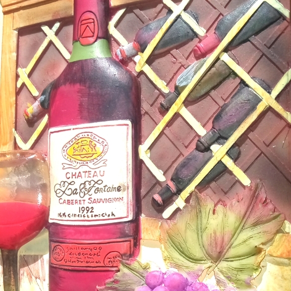 Vtg Wine Tiles | Accents | Wine Tiles Raised Red Chateau Cab And Sonoma ...